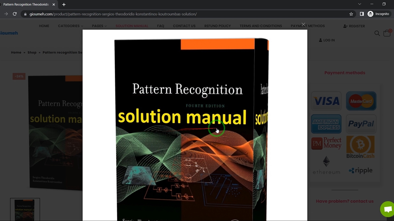 Pattern recognition Sergios Theodoridis & Konstantinos Koutroumbas 4th edition solution manual ...